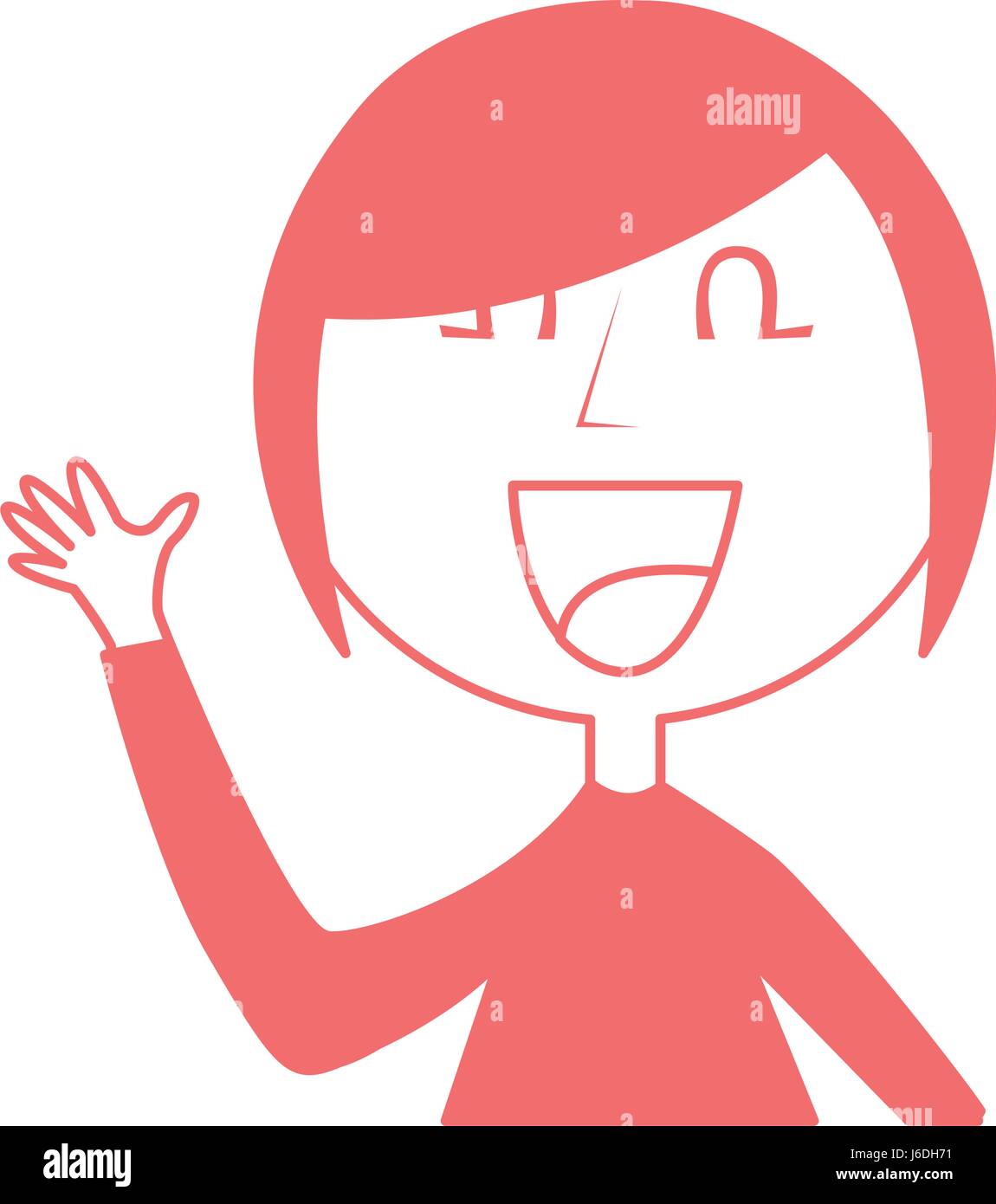 young woman waving avatar character Stock Vector Image & Art - Alamy