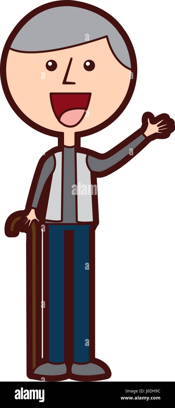 Old man waving avatar character hi-res stock photography and images - Alamy