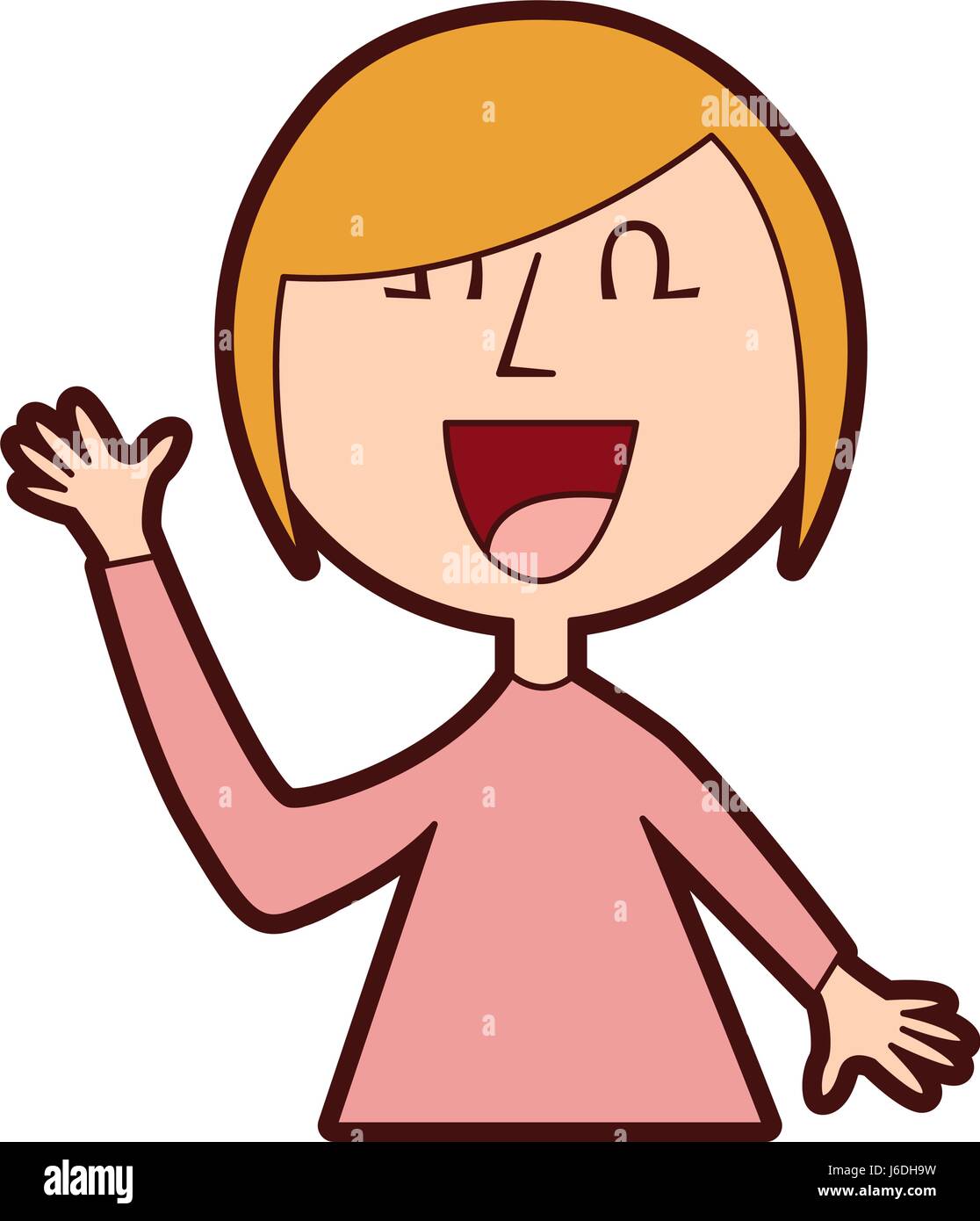 young woman waving avatar character Stock Vector Image & Art - Alamy