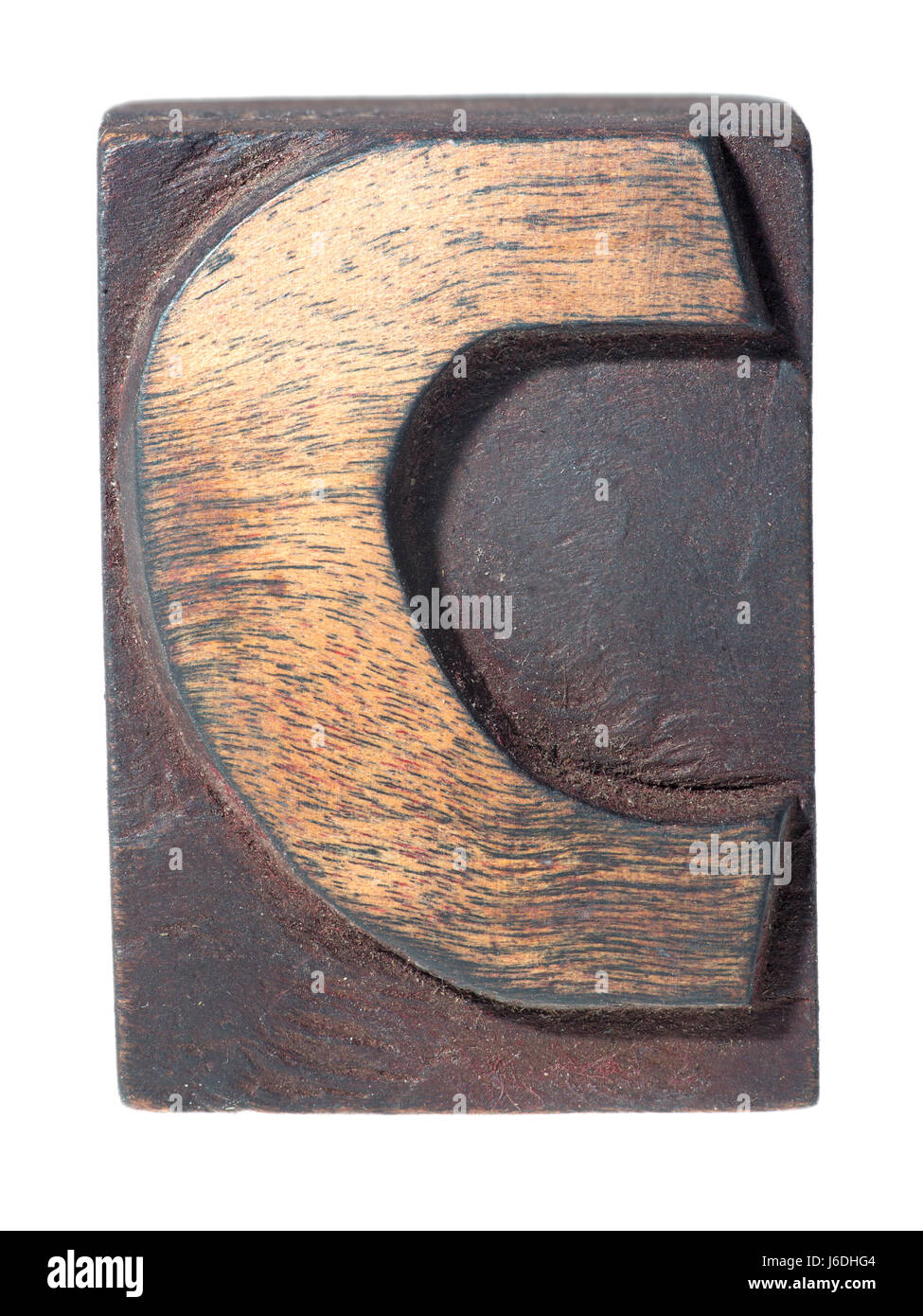 detailed vintage wooden C letter typeface isolated Stock Photo - Alamy