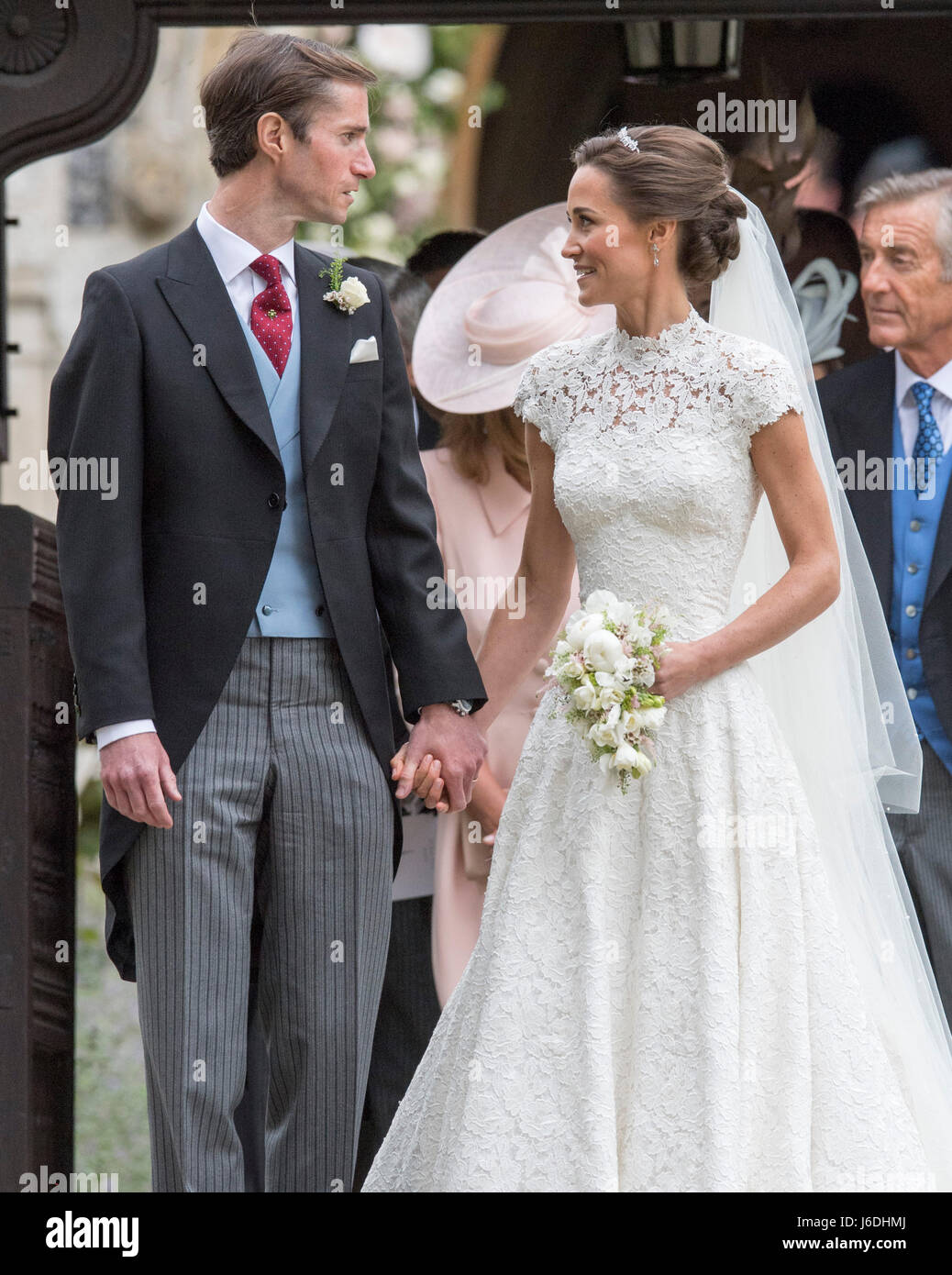 Pippa Middleton and her husband James Matthews leave St Mark's church in Englefield, Berkshire ...