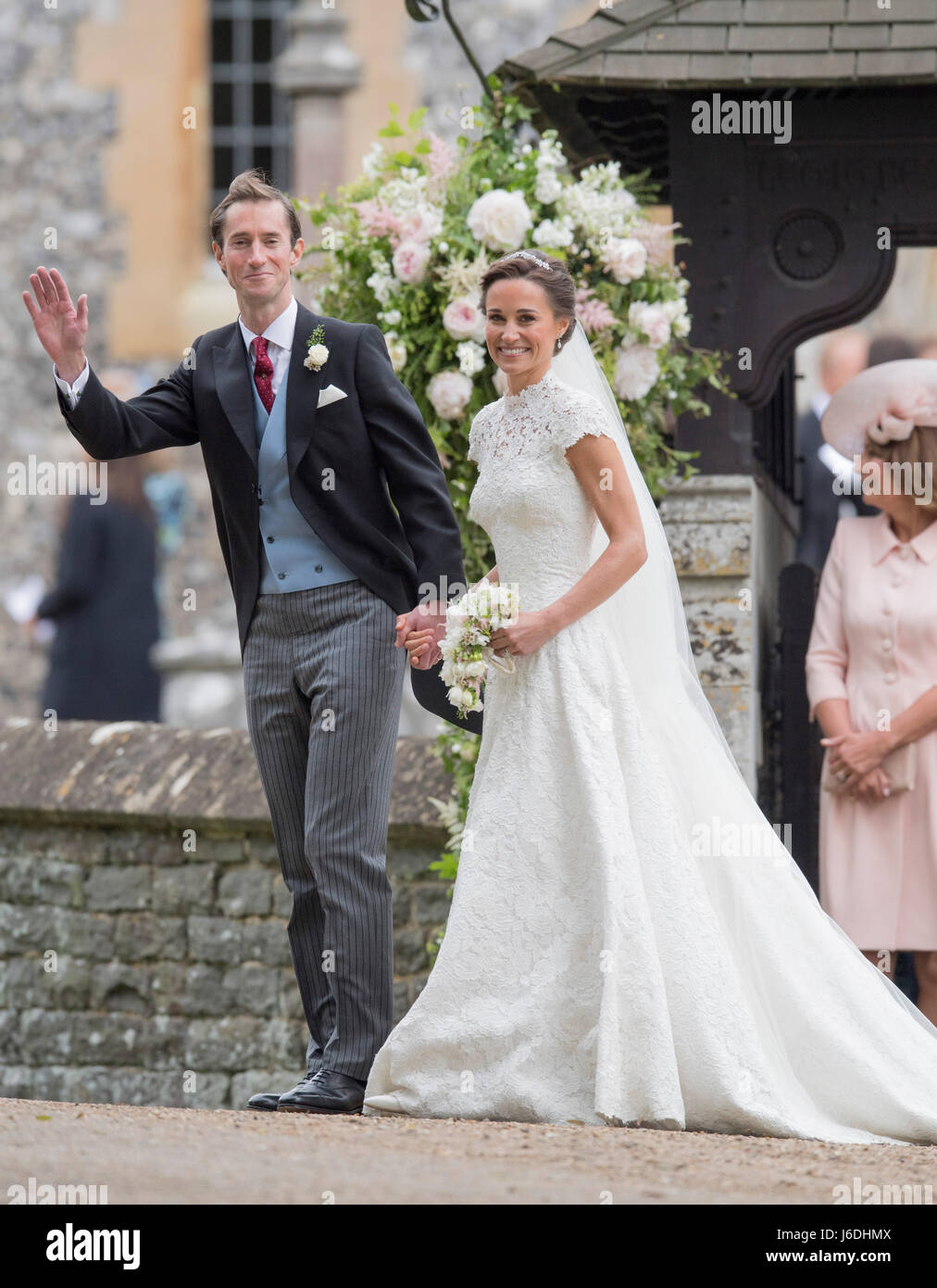 Pippa Middleton and her husband James Matthews leave St Mark's church in Englefield, Berkshire ...