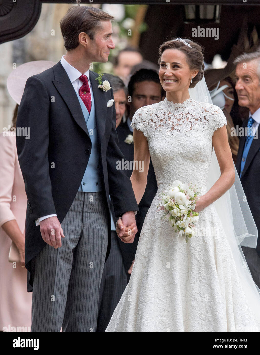 Pippa Middleton and her husband James Matthews leave St Mark's church in Englefield, Berkshire ...