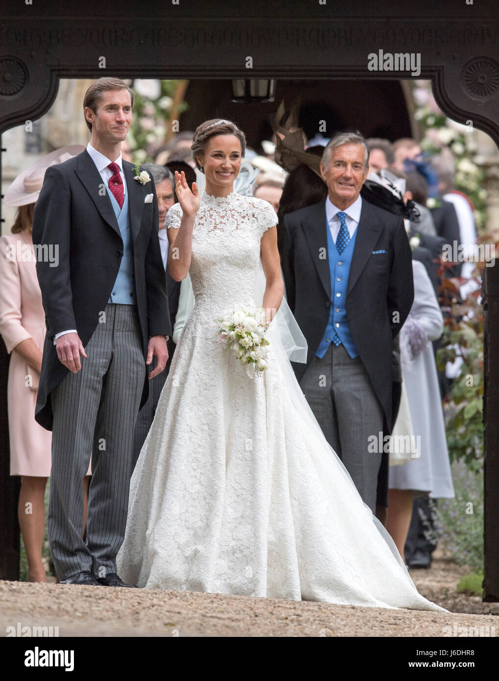 Pippa Middleton and her husband James Matthews leave St Mark's church in Englefield, Berkshire ...