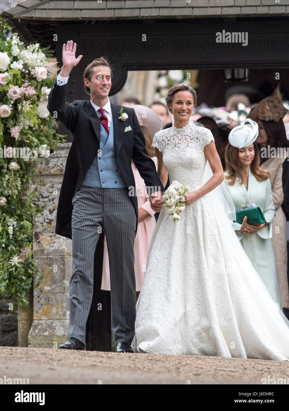 Pippa Middleton and her husband James Matthews leave St Mark's church in Englefield, Berkshire ...