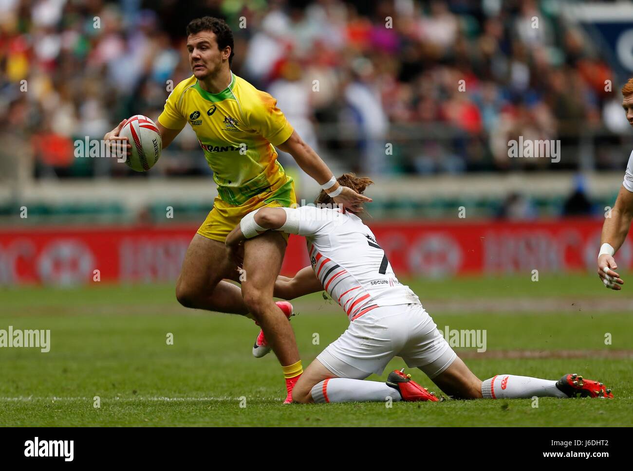 Australia's Dylan Pietsch and England's Dan Bibby during day one of the ...
