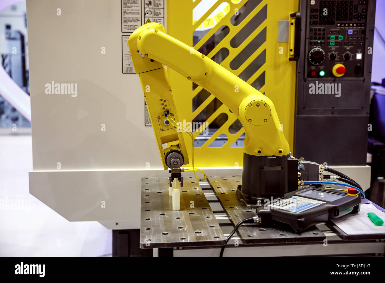 Robotic Arm production lines modern industrial technology Stock Photo ...