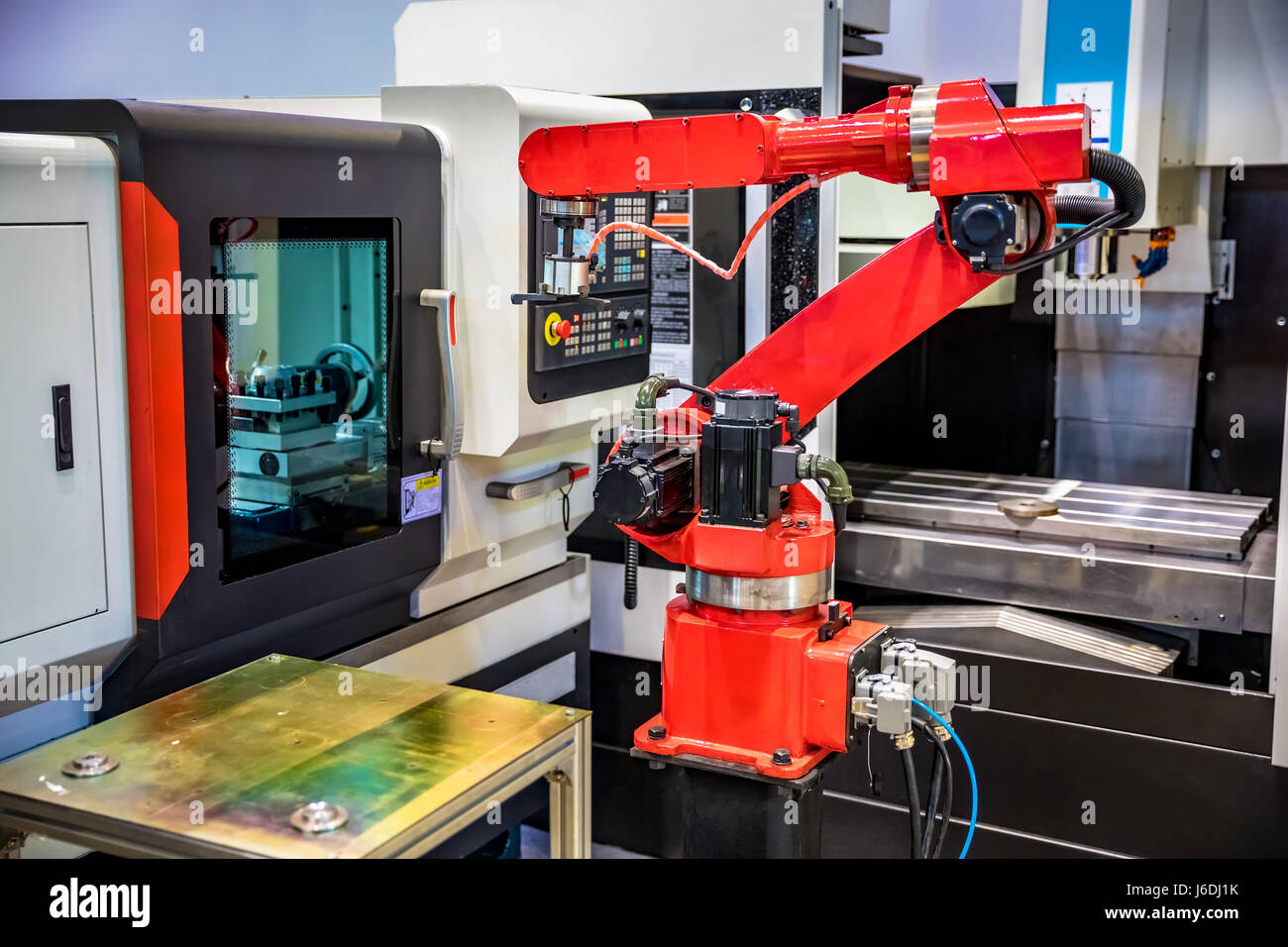 Robotic Arm production lines modern industrial technology Stock Photo ...
