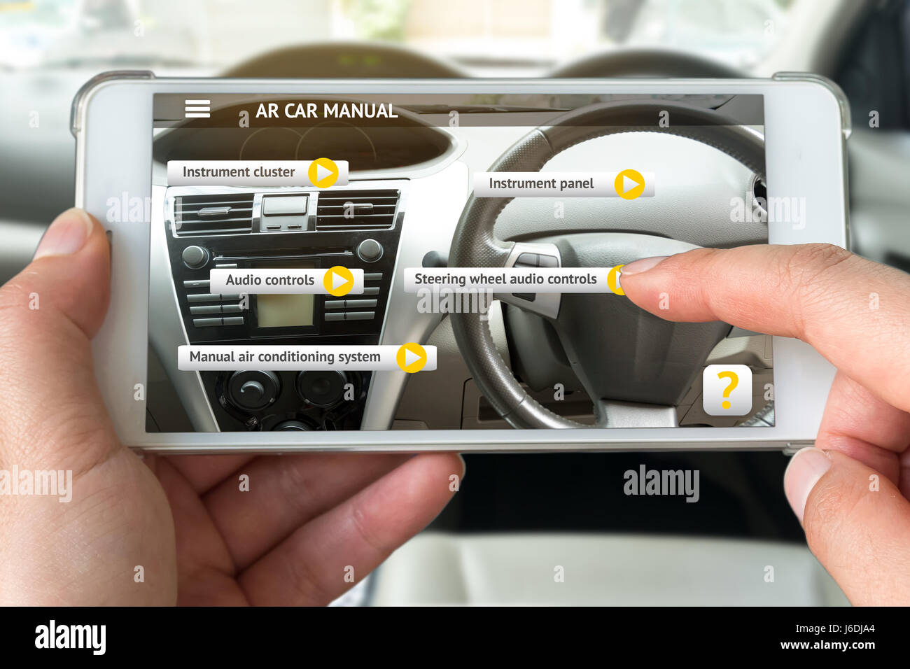 Augmented reality marketing , customer relationship concept. Hand ...