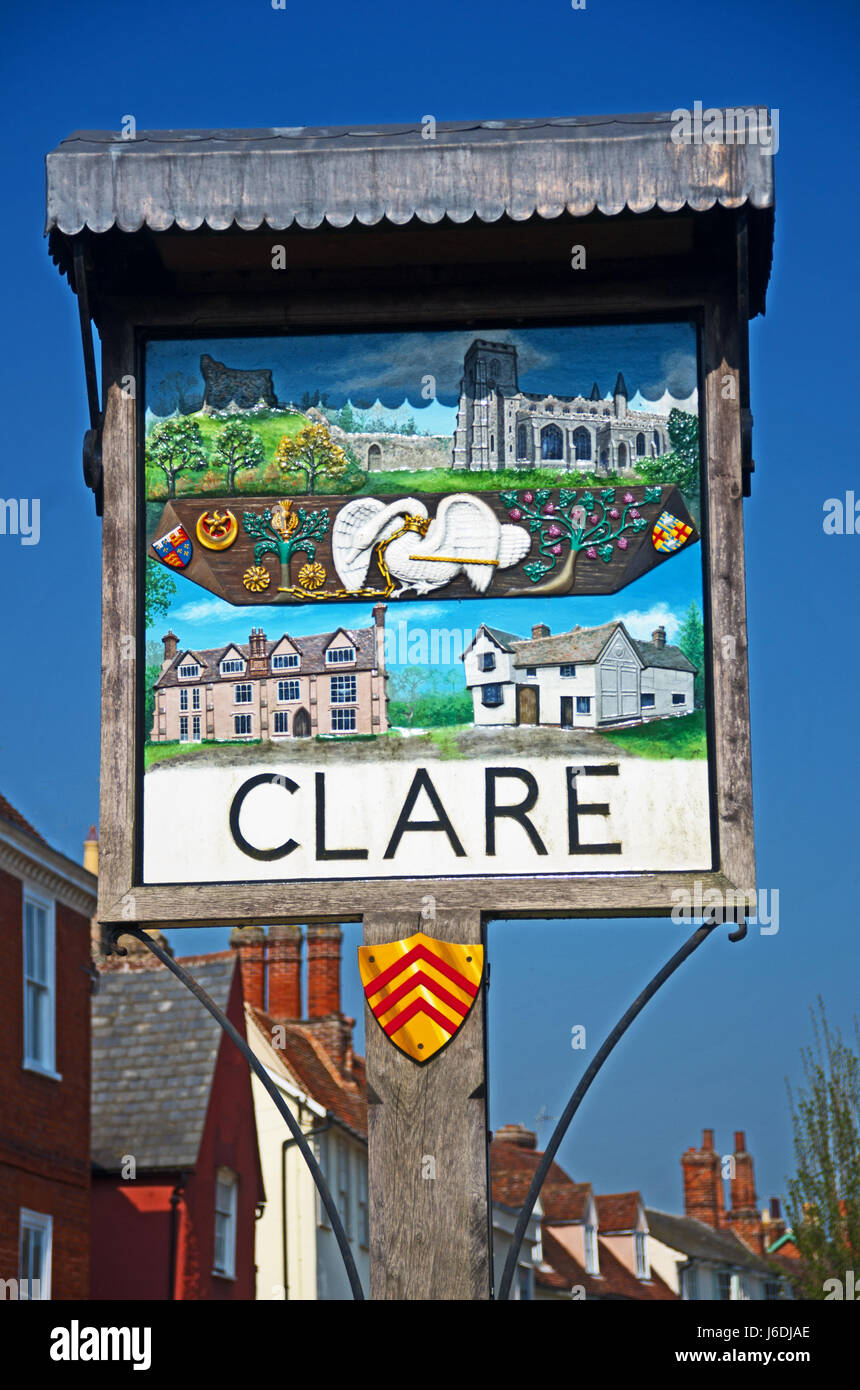Clare village sign suffolk england hi-res stock photography and images ...