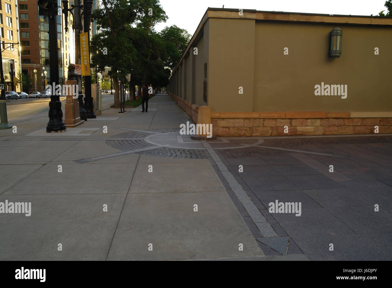View west along South Temple Street of Base and Meridian grid lines and ...