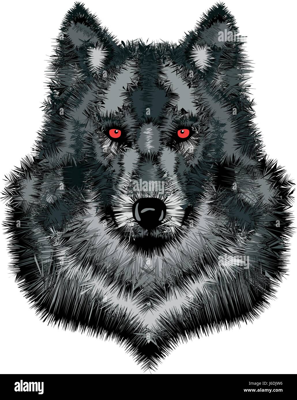 Wild wolf head / Vector illustration of timber wolf Stock Vector Image ...