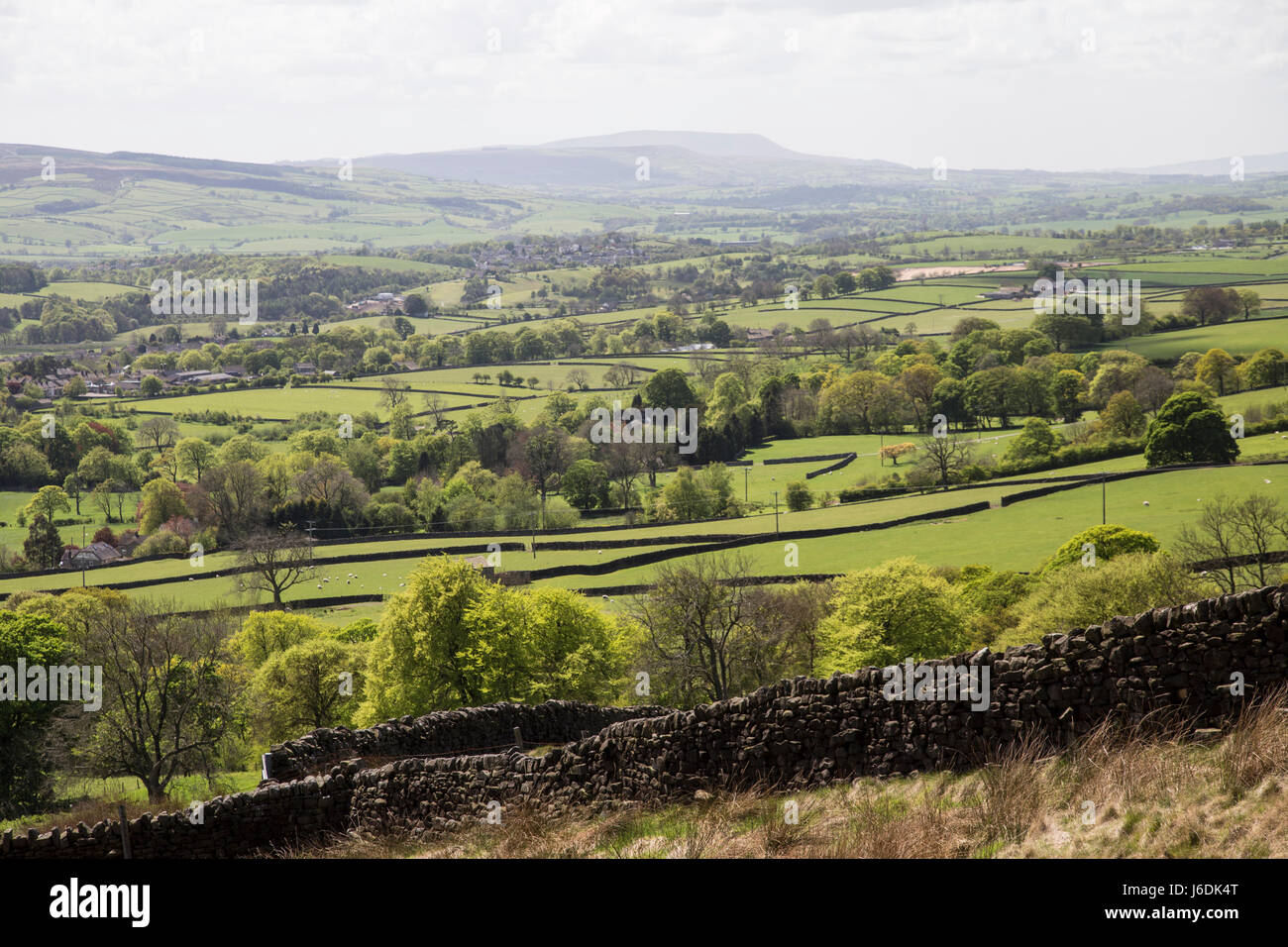 View towards Pendle Hill from Pendle Hill in North Yorkshire Stock ...