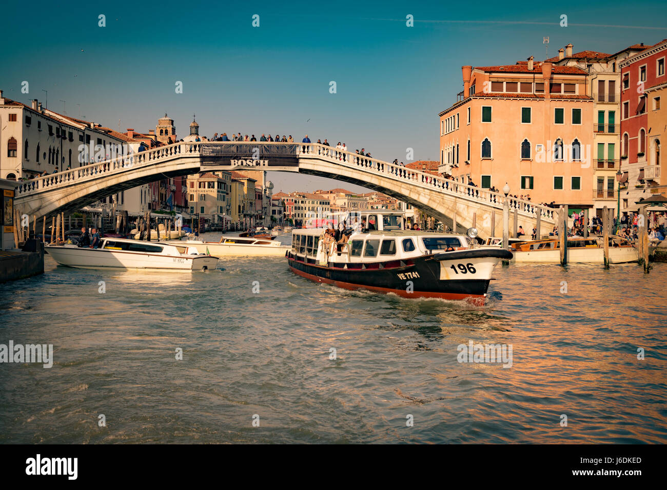 Venice, Italy - April 23, 2017: Historic buildings on the banks of the ...