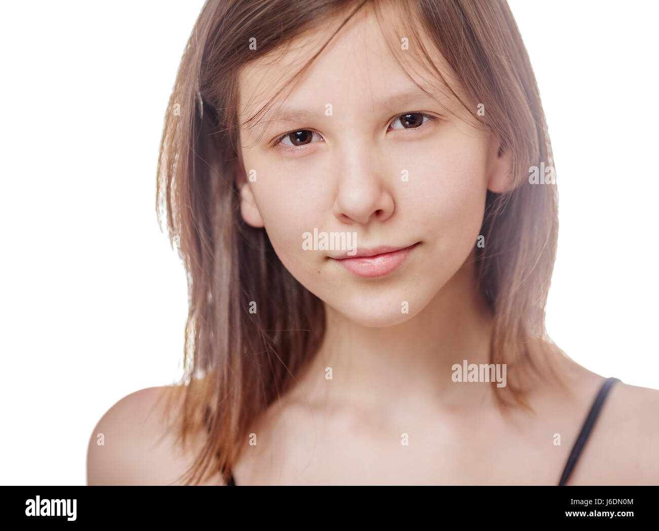 Average girl happy face smiling hi-res stock photography and images - Alamy