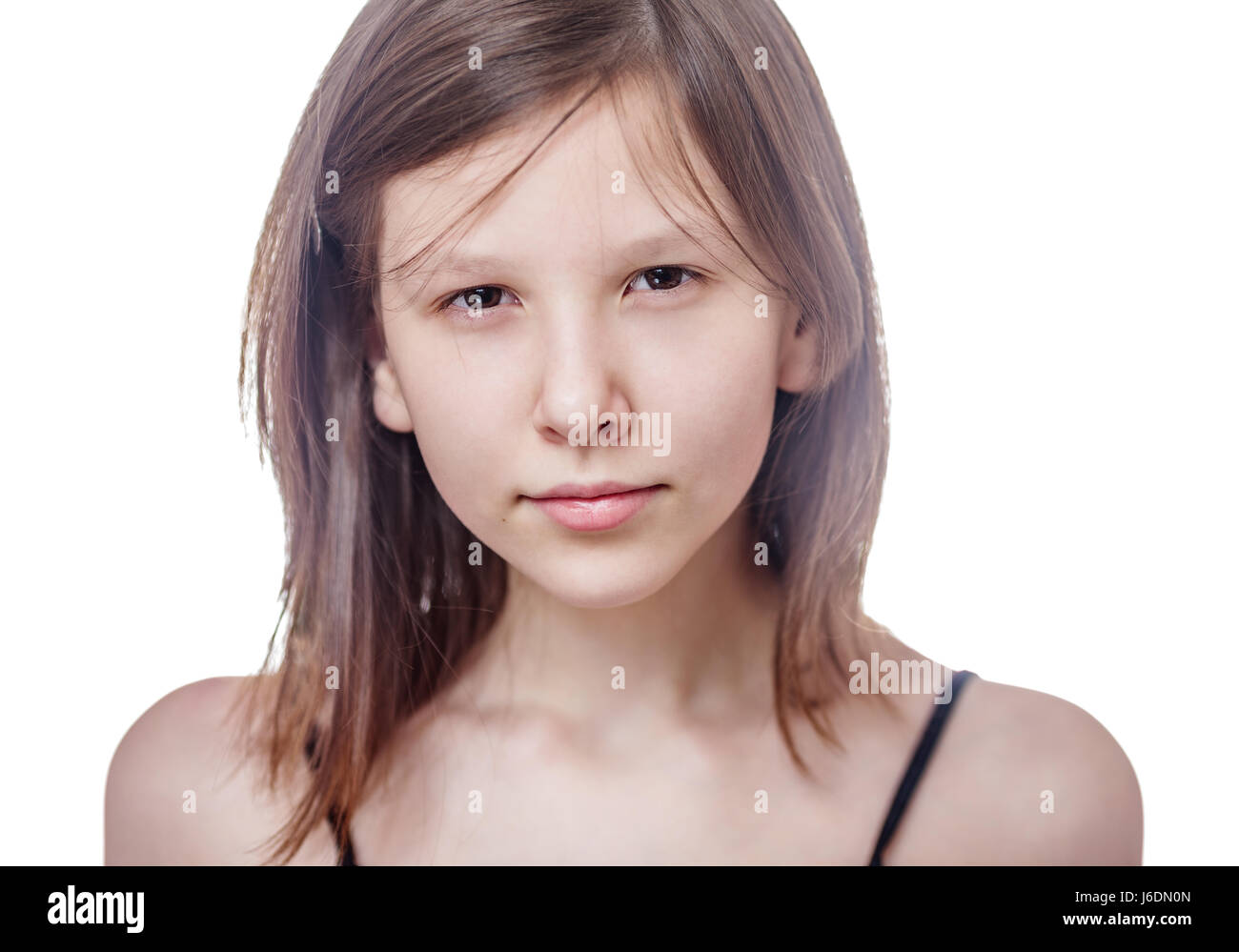 Average girl happy face smiling hi-res stock photography and images - Alamy