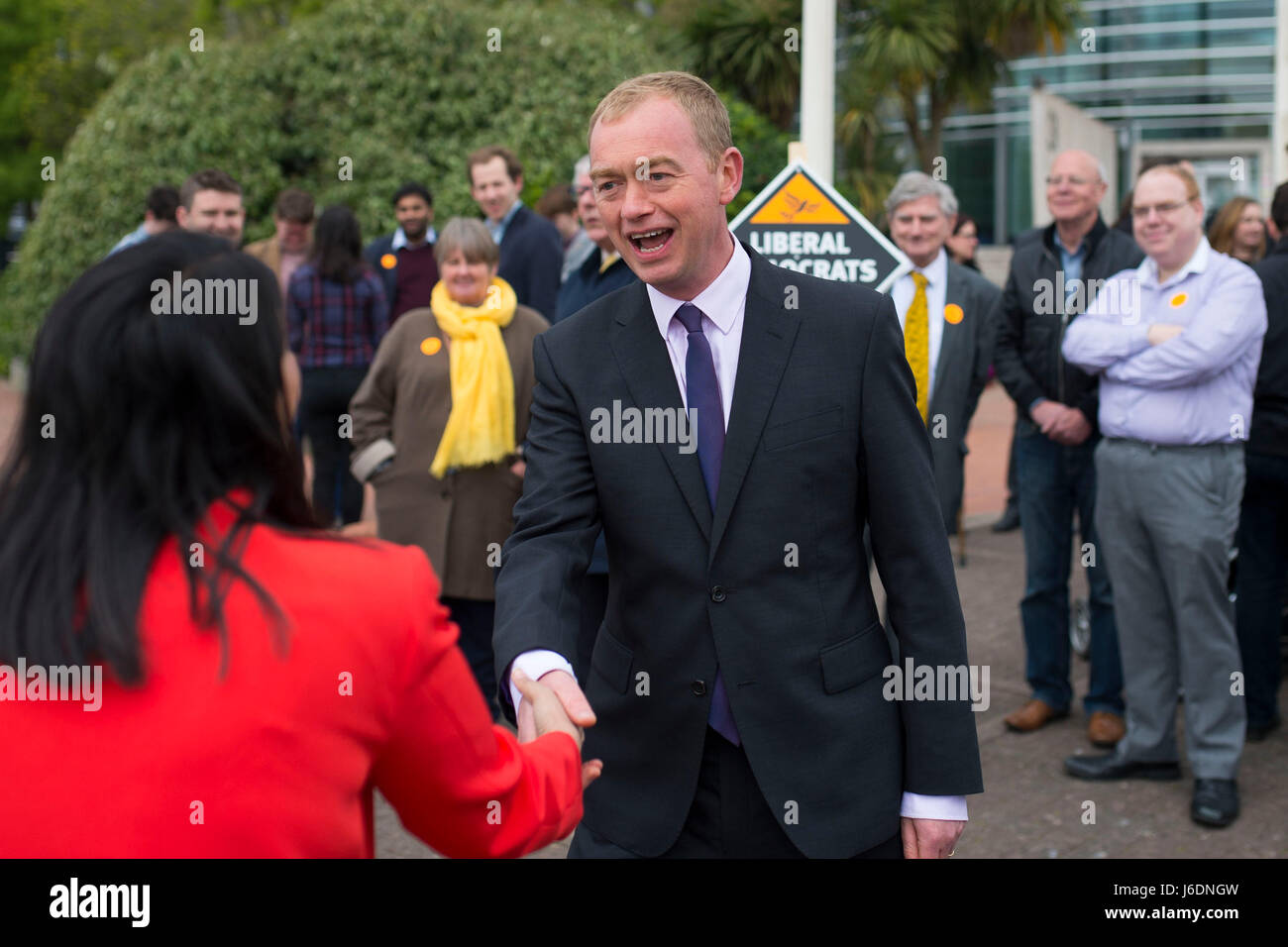 CARDIFF, WALES - MAY 11: Leader of the Liberal Democrats Tim Farron in ...