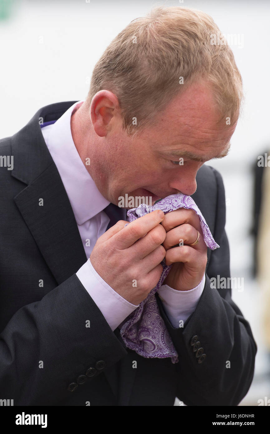CARDIFF, WALES - MAY 11: Leader of the Liberal Democrats Tim Farron in ...