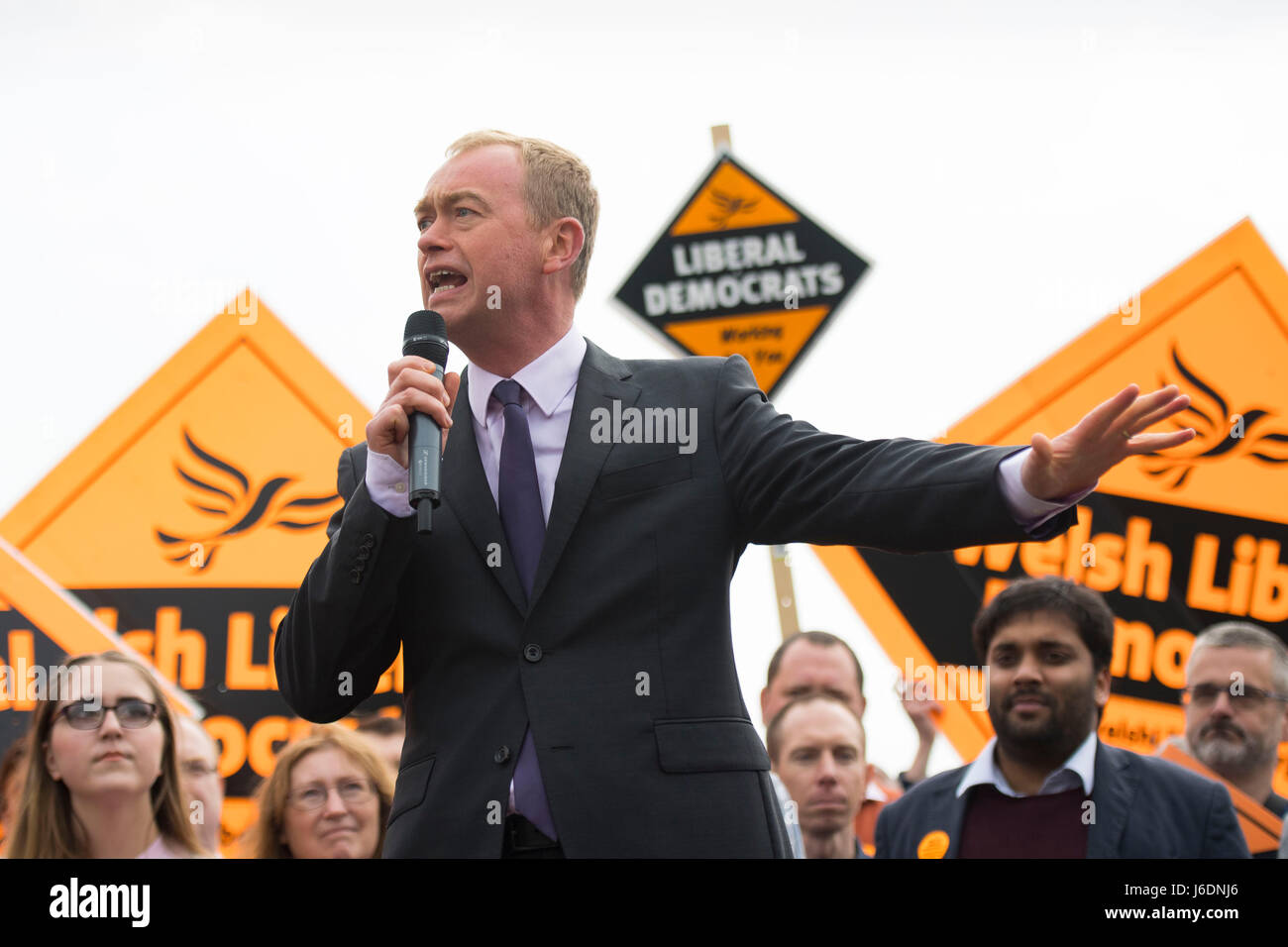CARDIFF, WALES - MAY 11: Leader of the Liberal Democrats Tim Farron in ... CARDIFF, WALES - MAY 11: Leader of the Liberal Democrats Tim Farron in ...