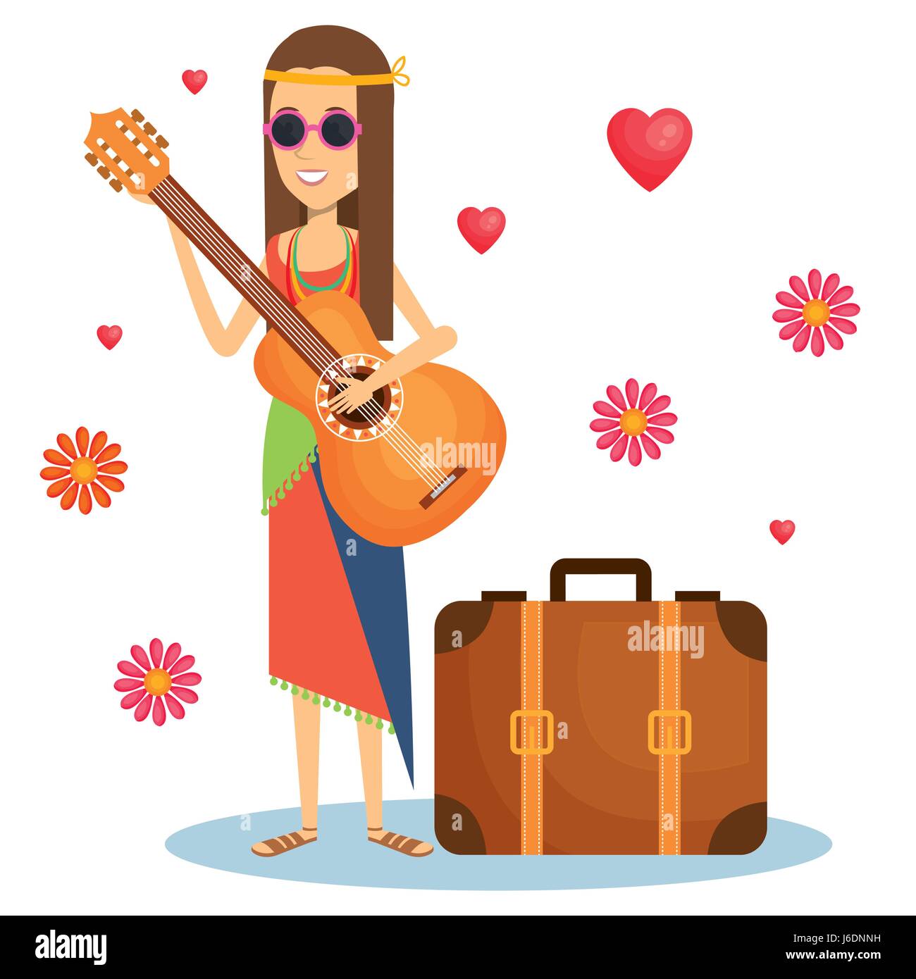 Hippie girl 1960s Cut Out Stock Images & Pictures - Alamy