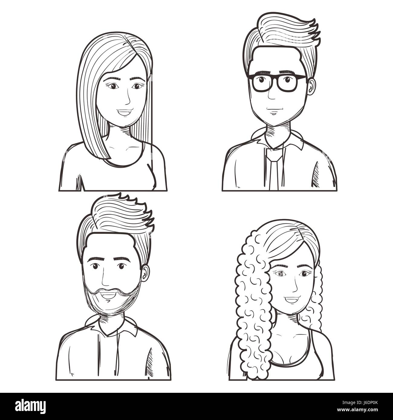 Hand drawn people set Stock Vector Image & Art - Alamy