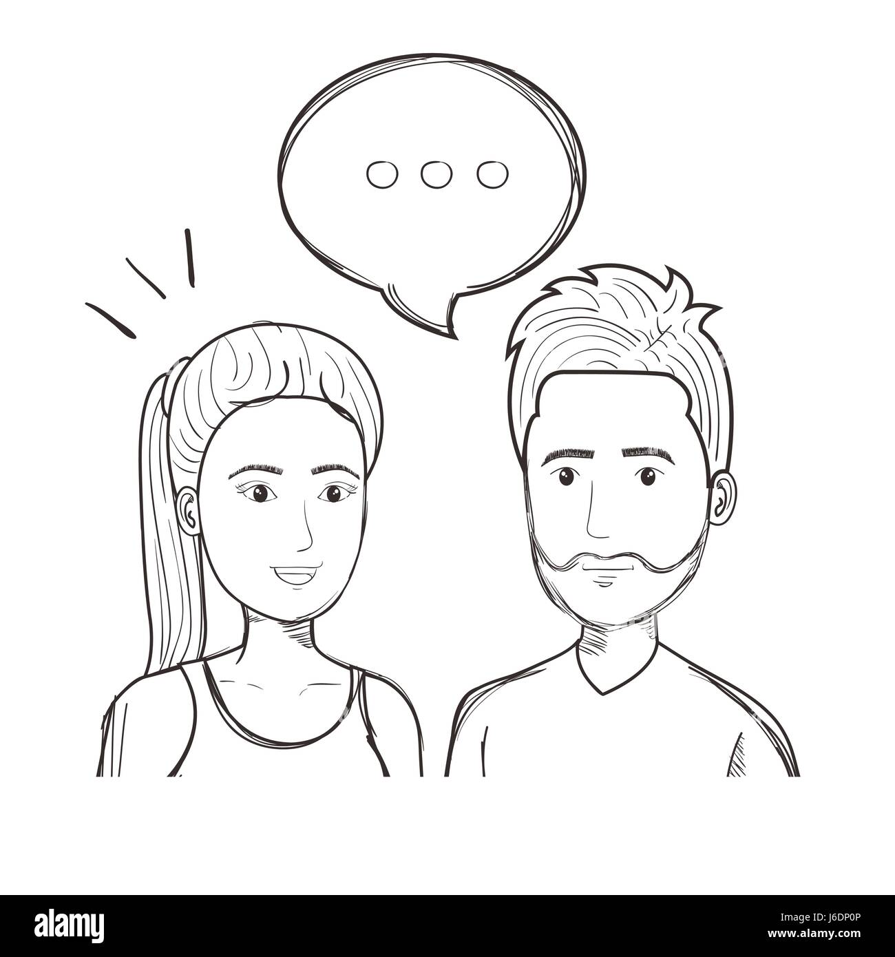 Hand drawn talking people design Stock Vector Image & Art - Alamy