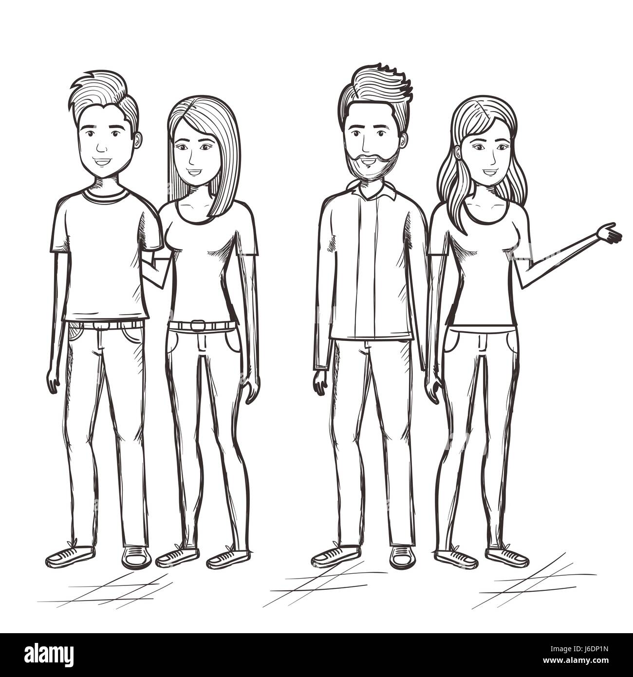 Hand drawn people design Stock Vector Image & Art - Alamy