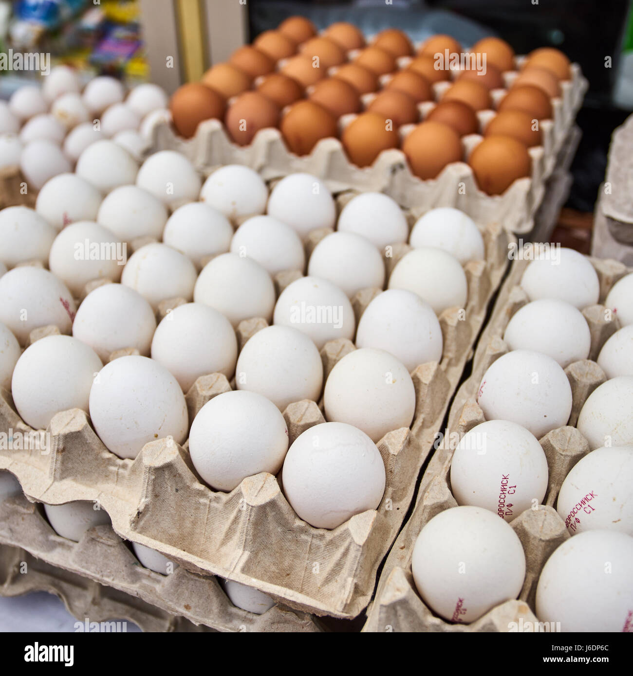 eggs market. fresh eggs Stock Photo - Alamy