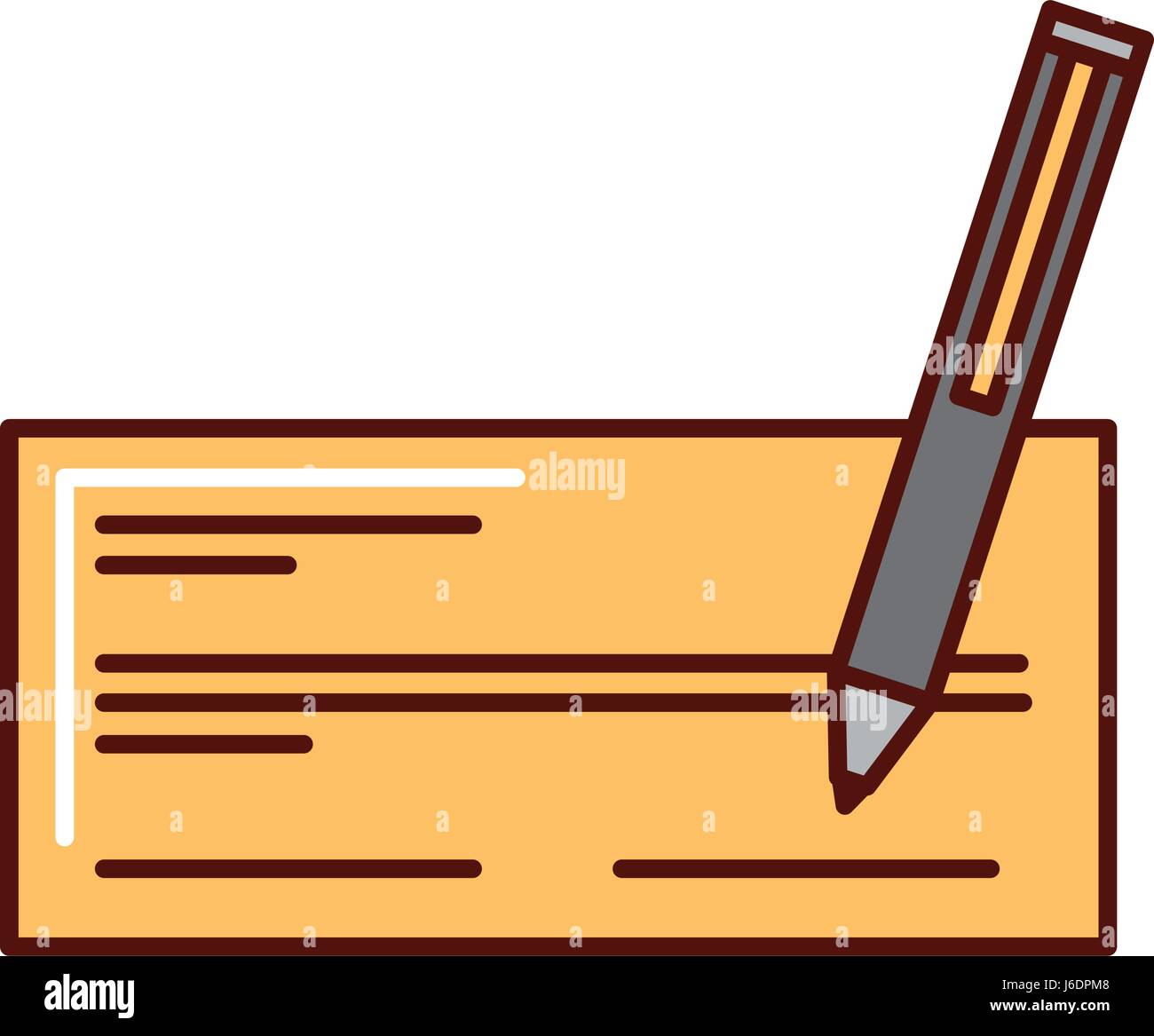 check bank with pen icon Stock Vector Image & Art - Alamy