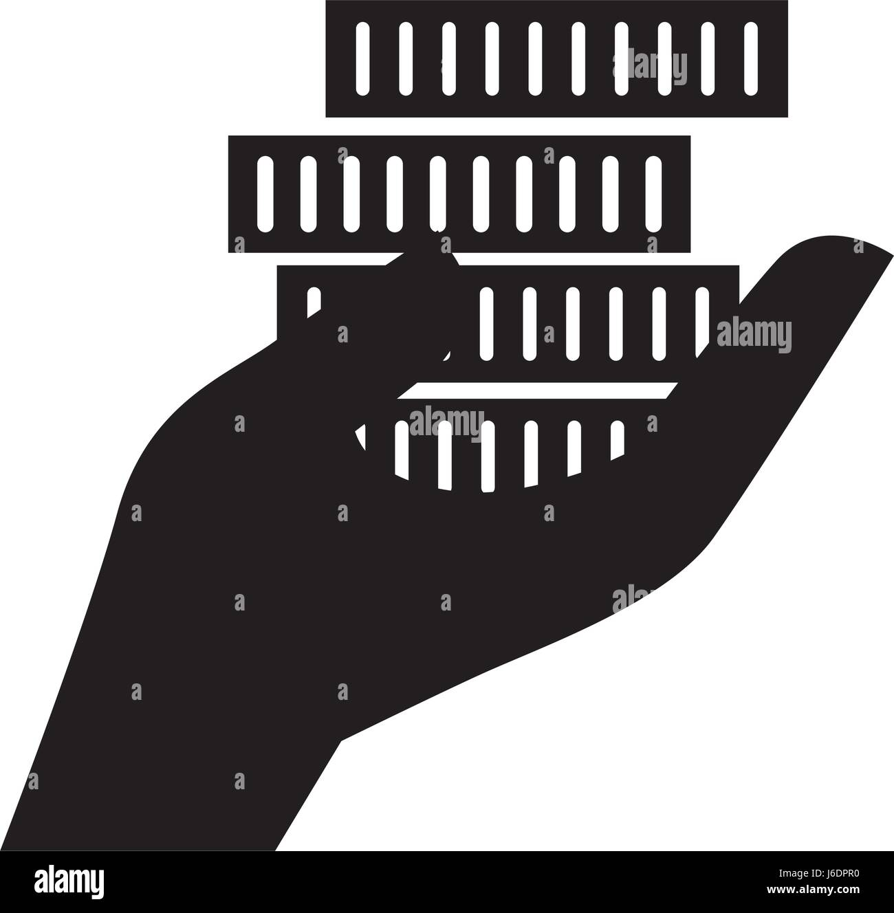 Hand counting coins Stock Vector Images - Alamy