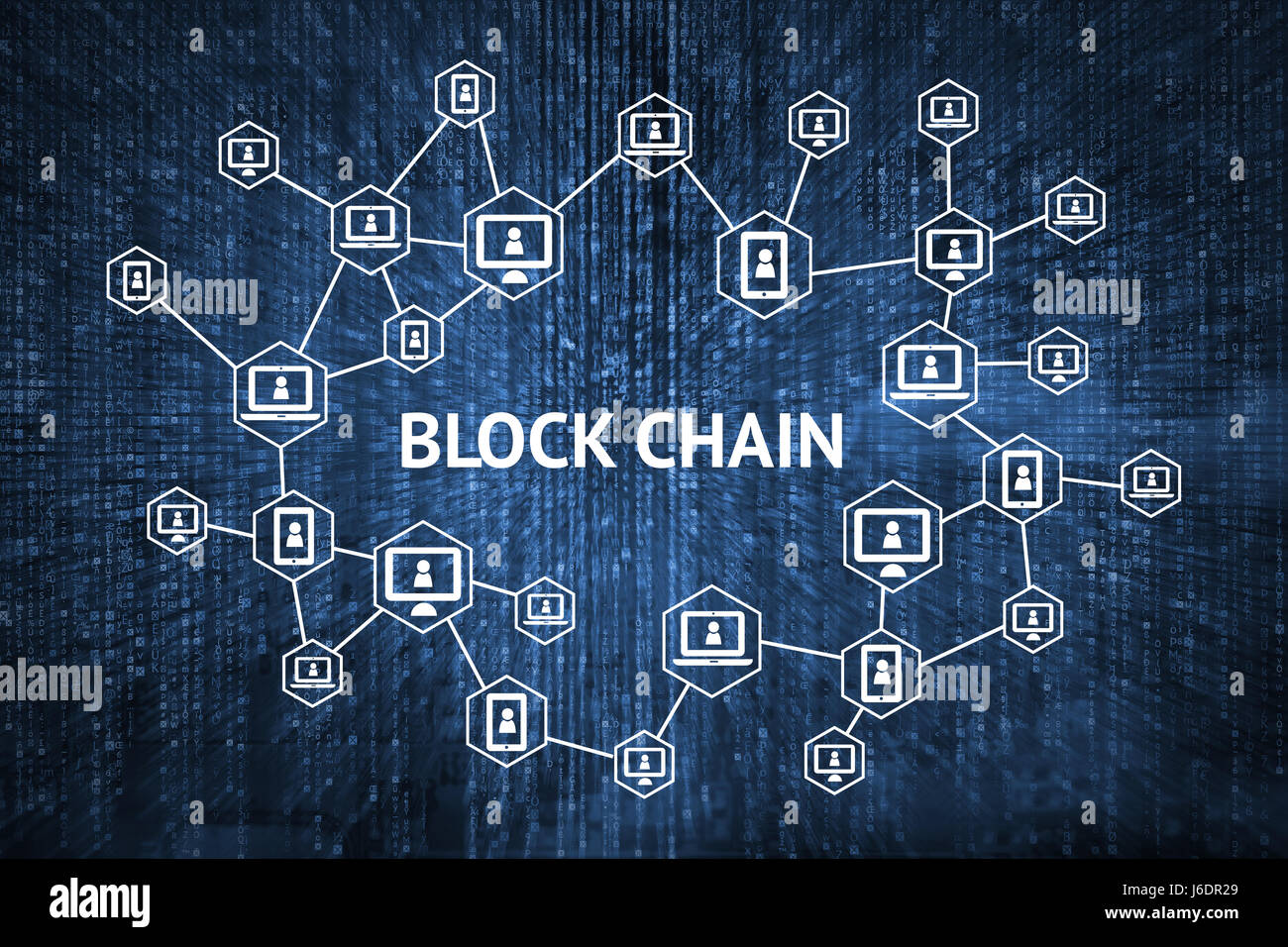 Blockchain network concept , Distributed ledger technology , Block ...