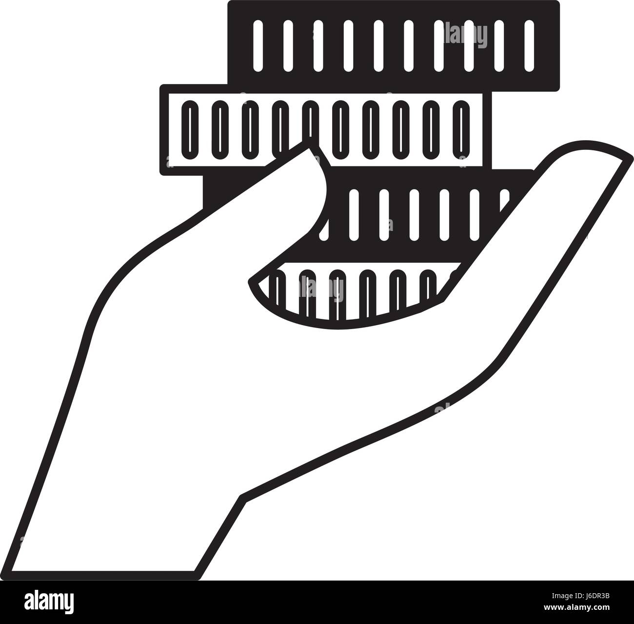 Hand counting coins Stock Vector Images - Alamy