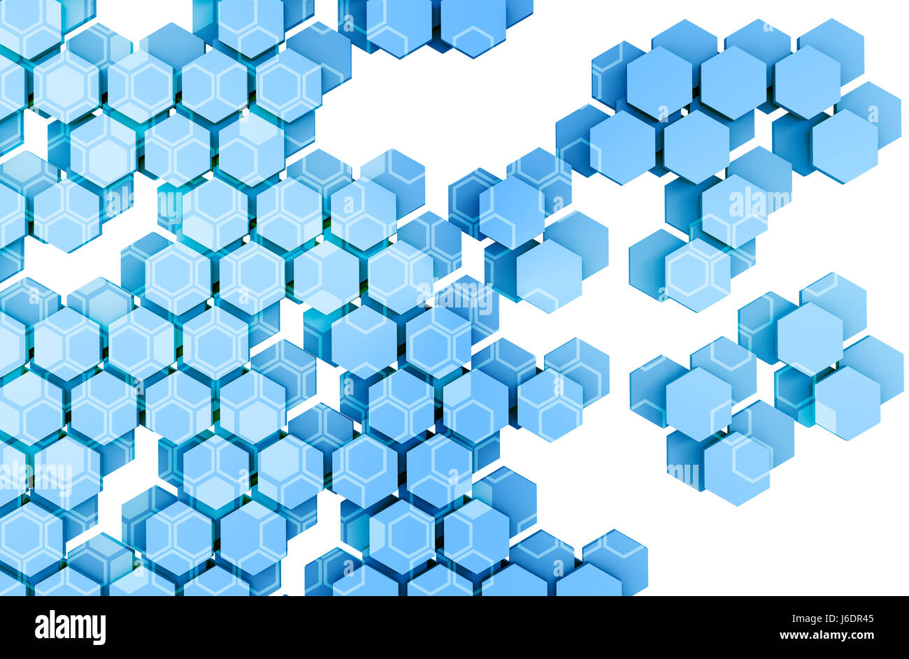 Blockchain Distributed ledger technology , Blue Hexagon six-sided ...