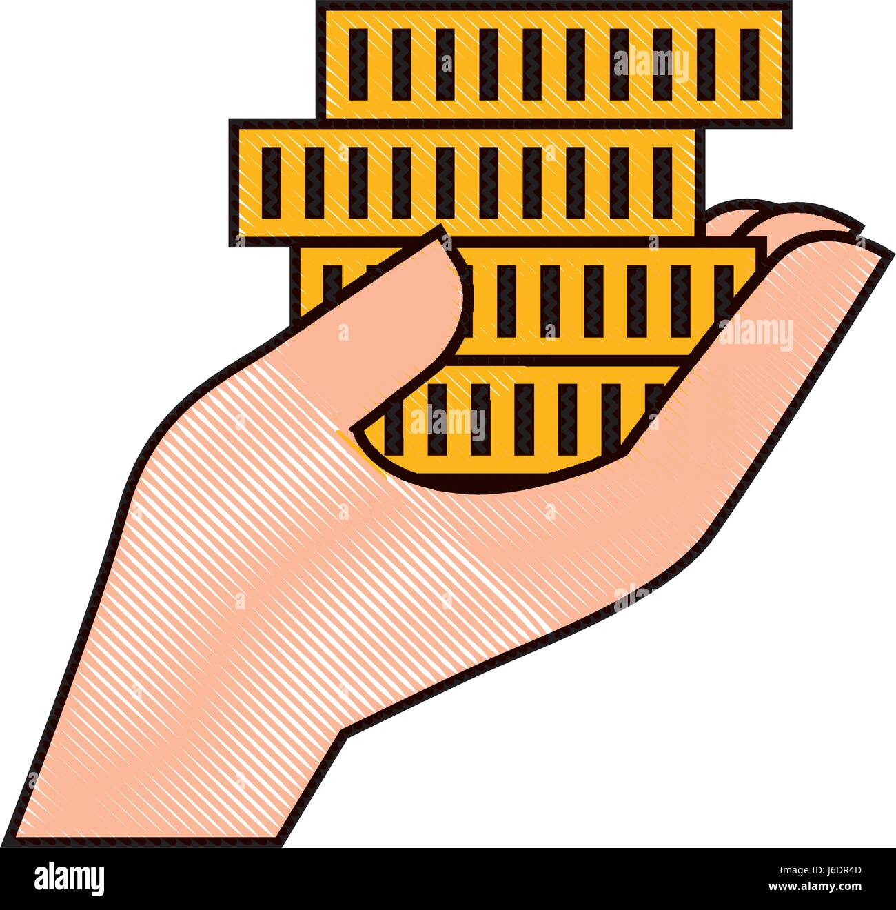 Hand counting coins Stock Vector Images - Alamy