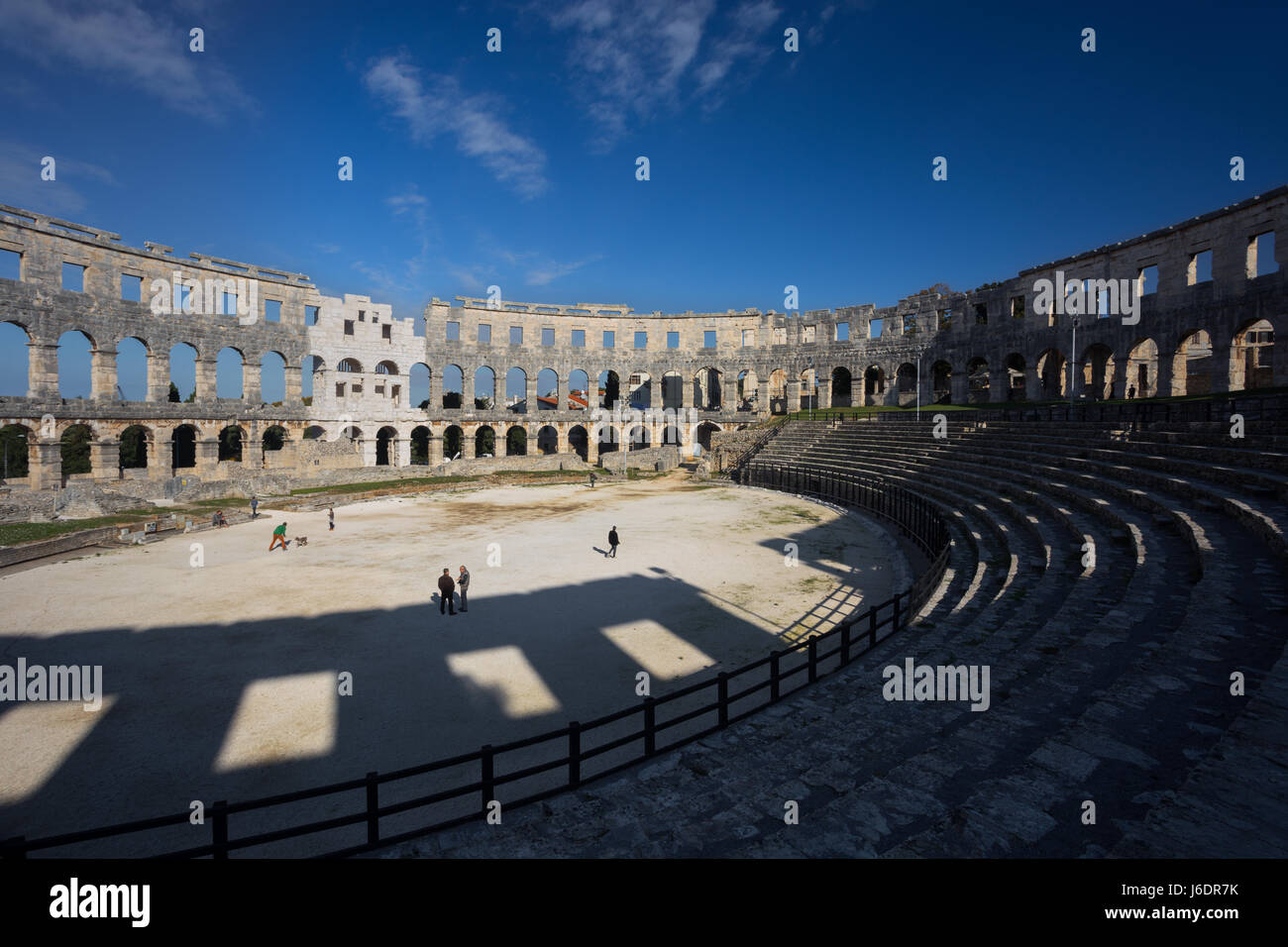 Inside the Roman Arena in town Pula, Istria, Croatia Stock Photo - Alamy