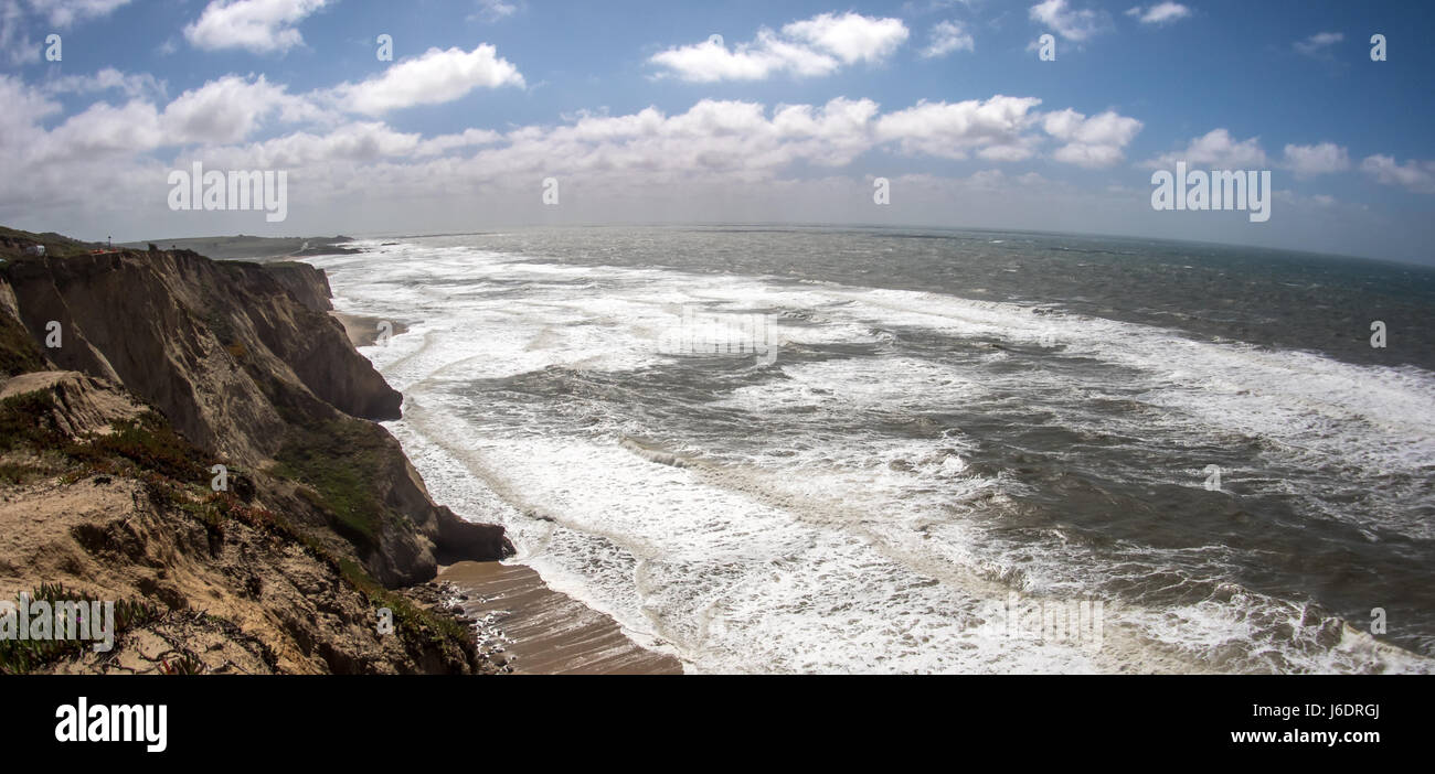 Aerial View of Cliffs over Ocean Stock Photo - Alamy