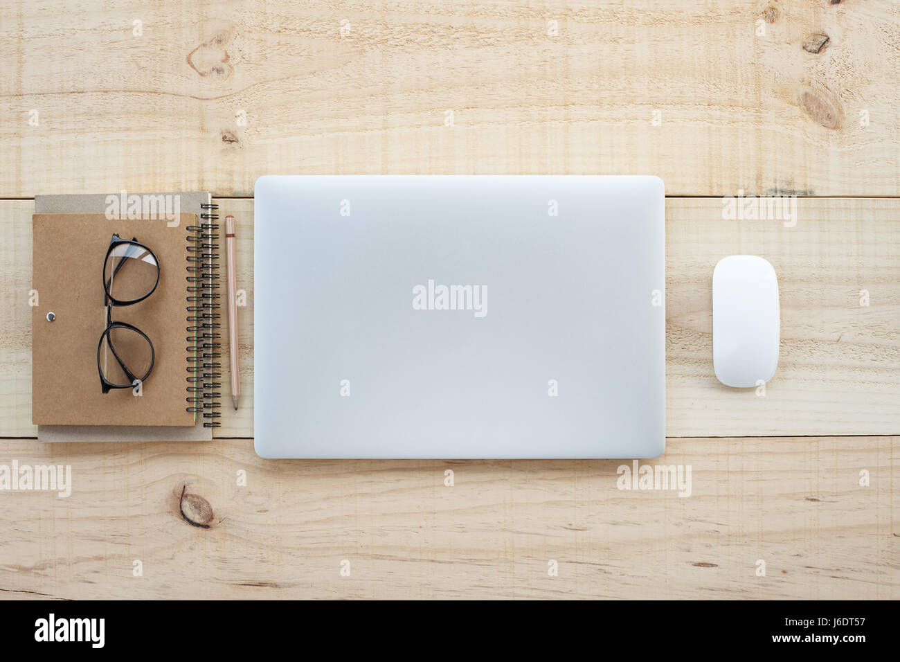 laptop computer on work table top view Stock Photo - Alamy