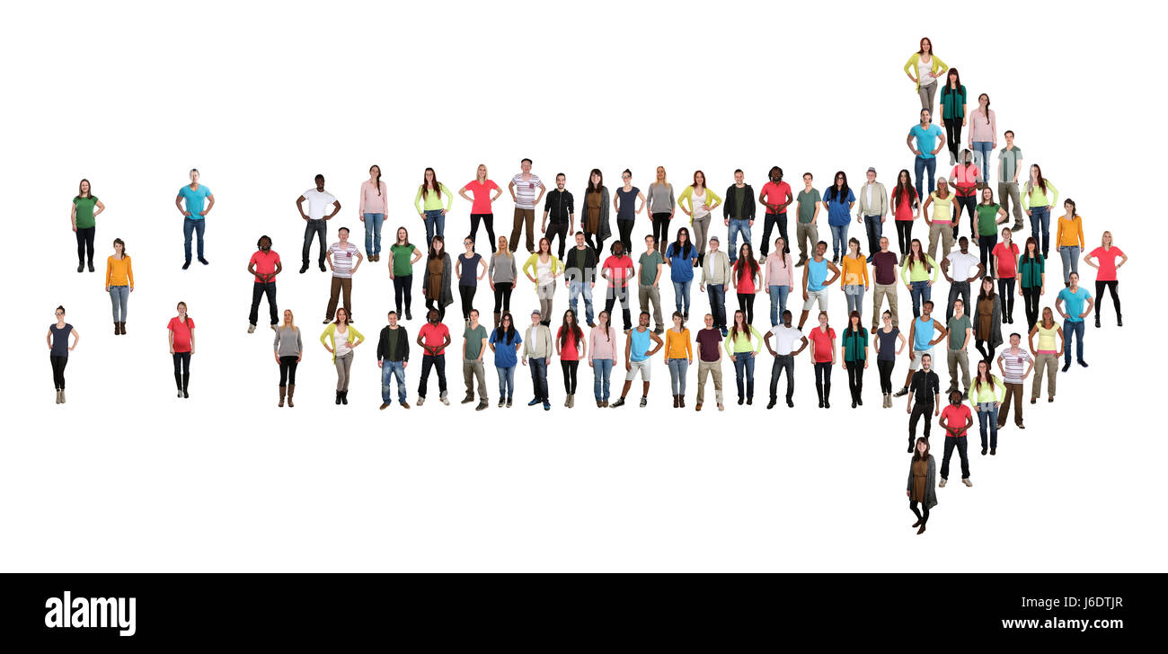 Group of people direction arrow success team teamwork organization ...