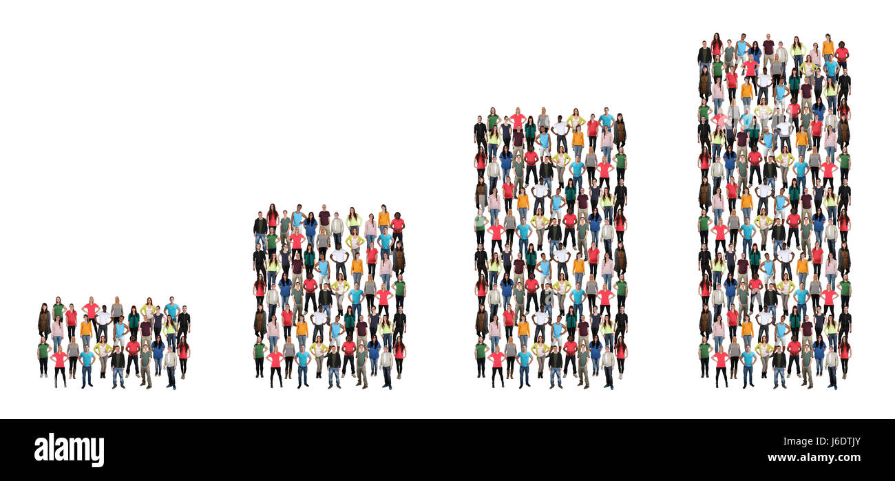 Group of people success business concept profit growth chart sales ...