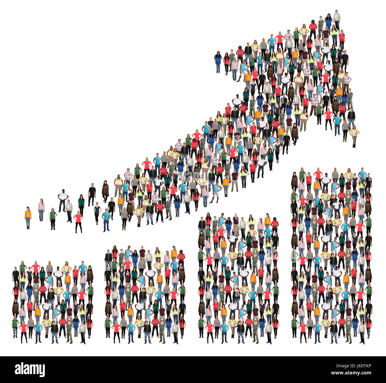 Group of people success business profit growth chart arrow sales ...