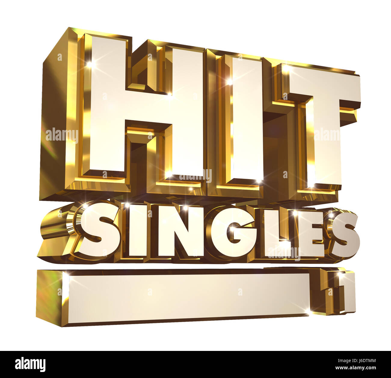 3d hit singles golden logo Stock Photo - Alamy