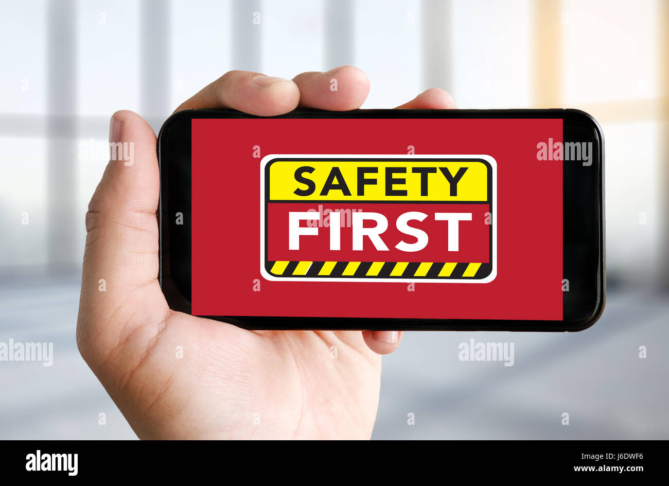 Safety first yellow board hi-res stock photography and images - Alamy