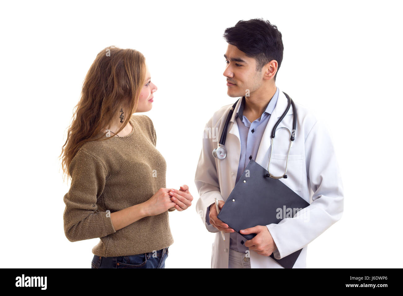 Male patient talking doctor Cut Out Stock Images & Pictures - Alamy