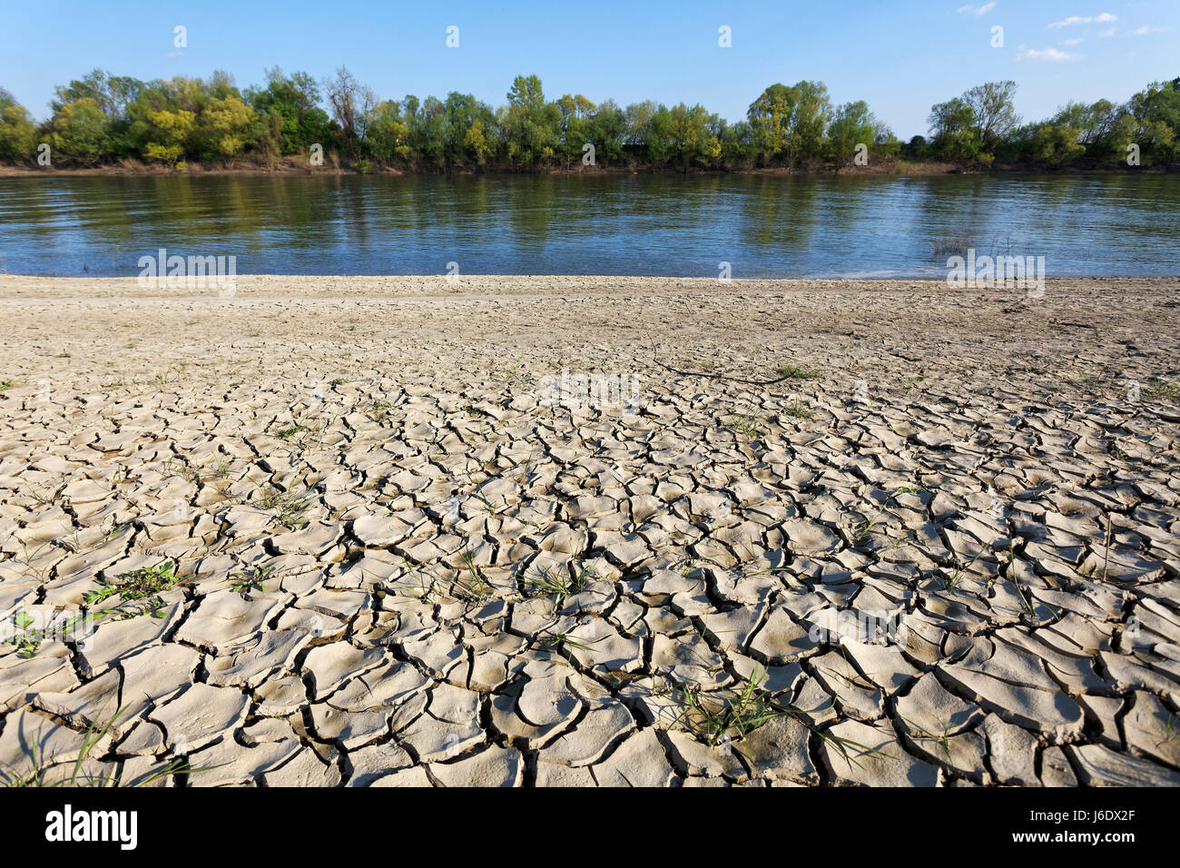 Dried mud bank on the Sava River Stock Photo - Alamy
