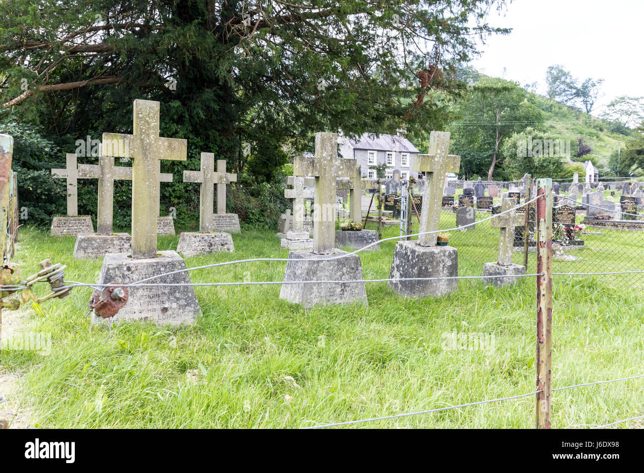 Tombstone on graveyard - Talley Abbey, Talley, Llandeilo, Wales, Great ...