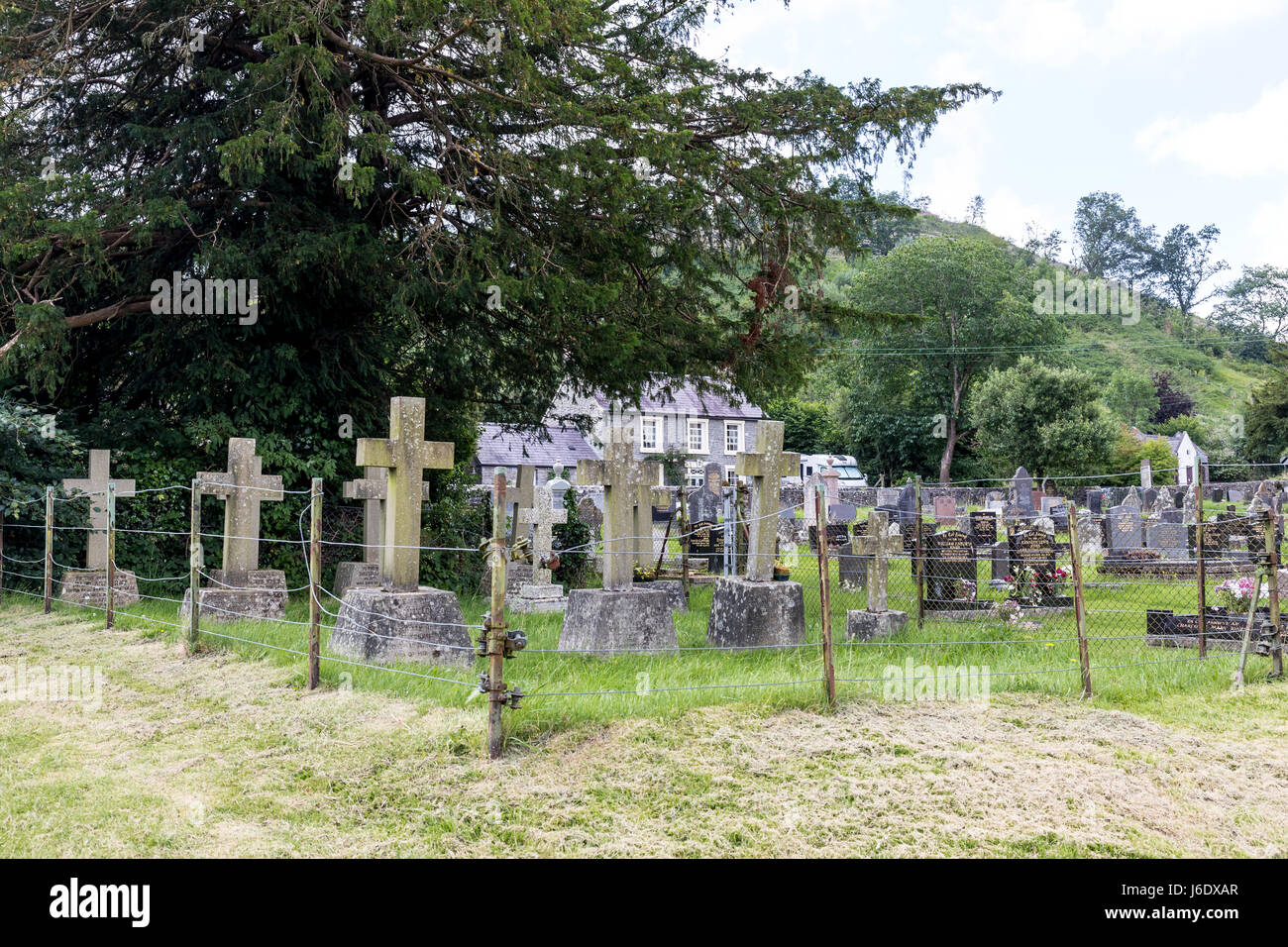 Tombstone on graveyard - Talley Abbey, Talley, Llandeilo, Wales, Great ...