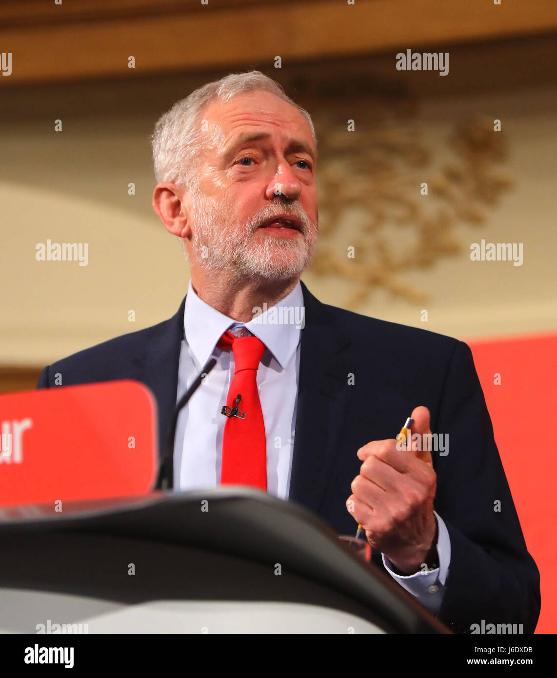 Labour leader Jeremy Corbyn makes his first speech of the 2017 election ...