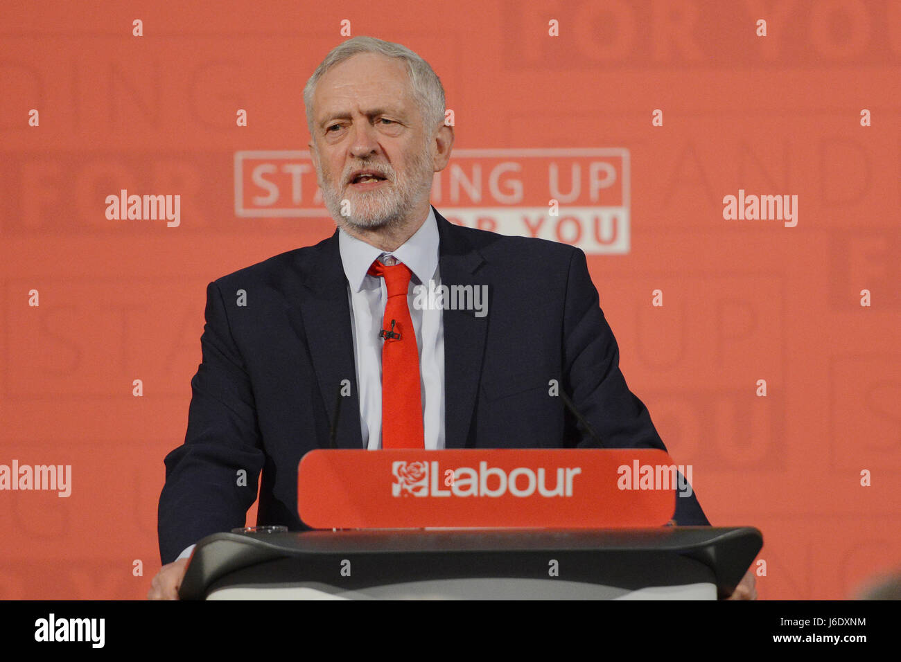 Labour leader Jeremy Corbyn delivers his first 2017 election speech at ...