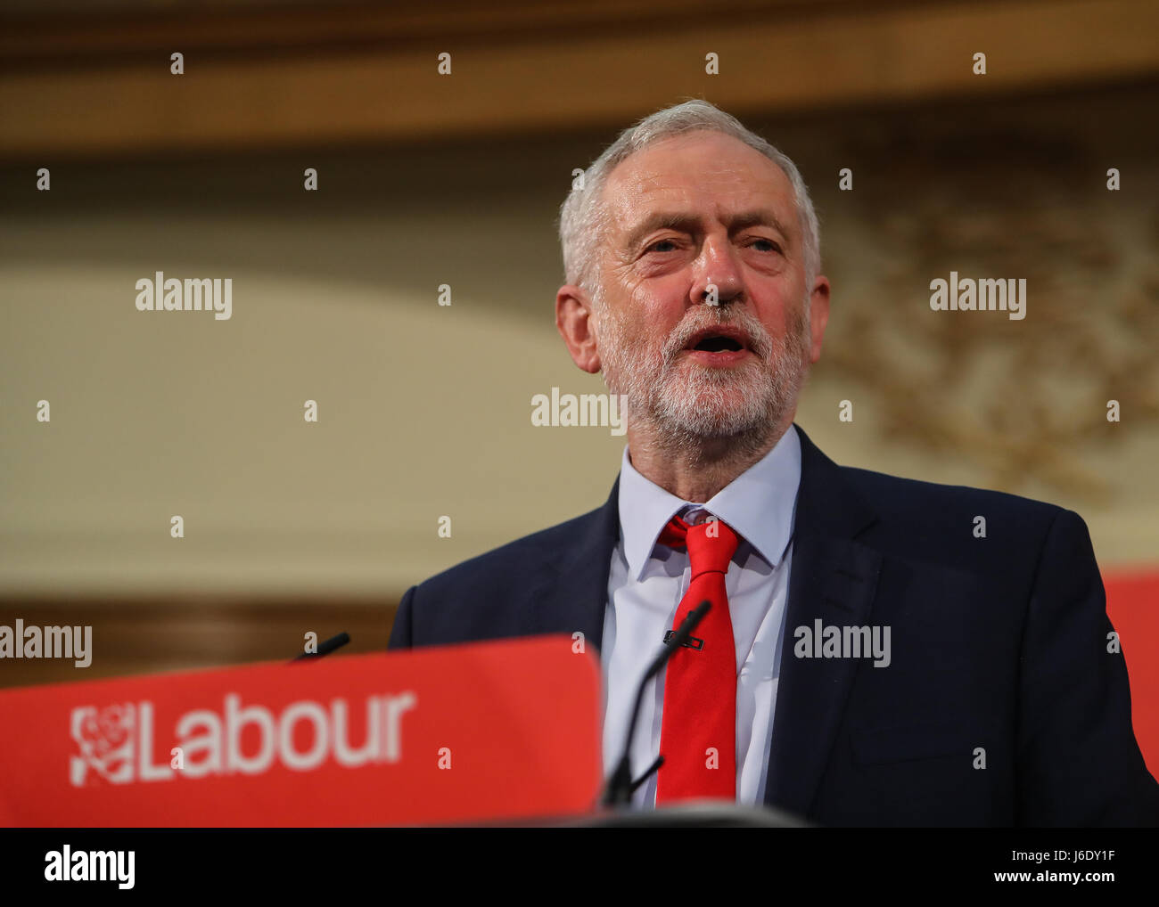 Labour leader Jeremy Corbyn makes his first speech of the 2017 General ...