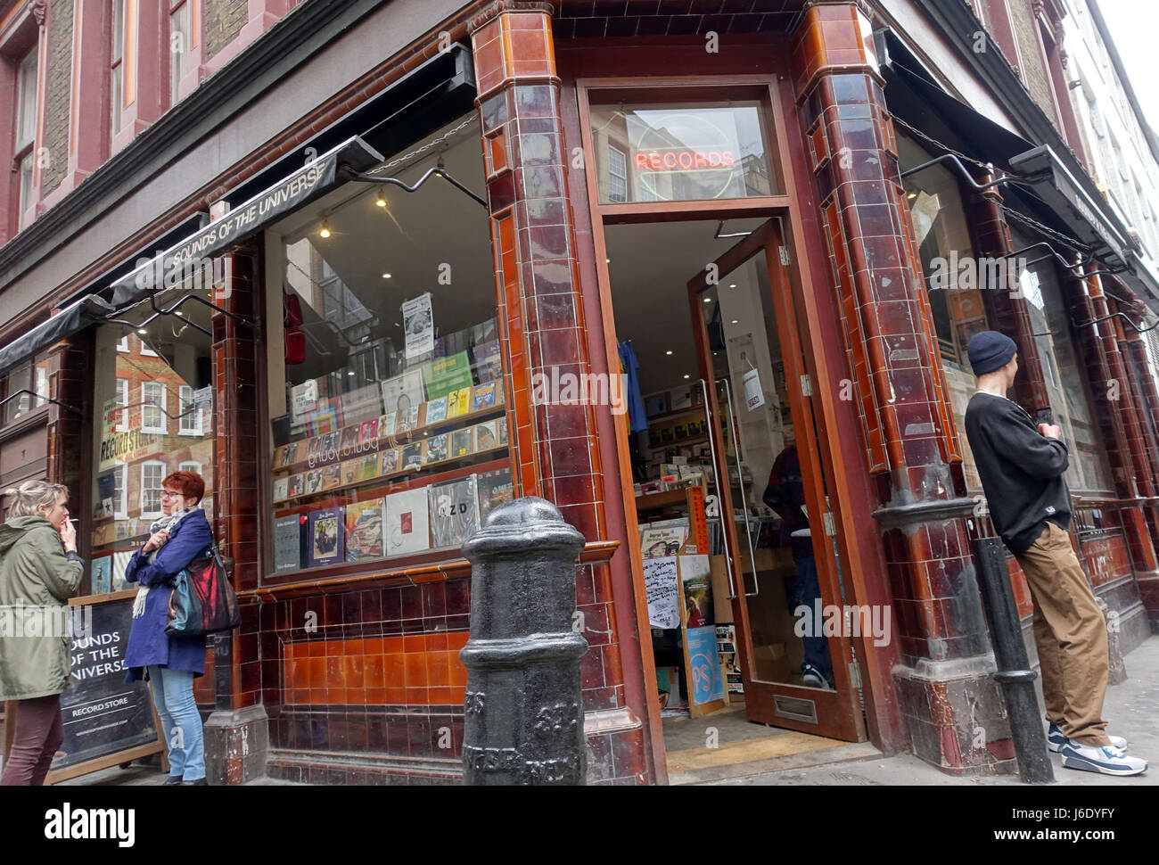 Sounds of the Universe specialist record shop in Soho, London Stock ...